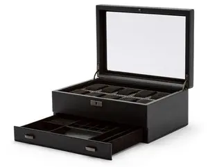 Wolf Axis 10 Piece Watch Box With Drawer - Powder Coat