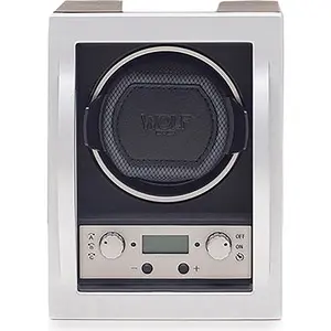 Wolf Watch Winder With Lock-in Dynamic Cuff - Chrome