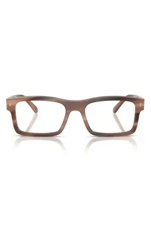 Ray-ban Ray-Ban 56mm Rectangle Eyeglasses Brown Havana