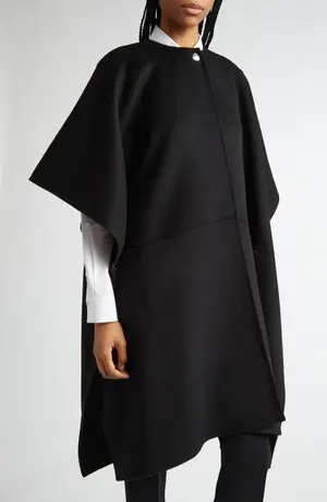 TOTEME Double Face Wool Scarf Coat - Black