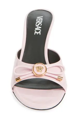 Versace Opera Bow Slide Sandal - Pastel Pink/gold