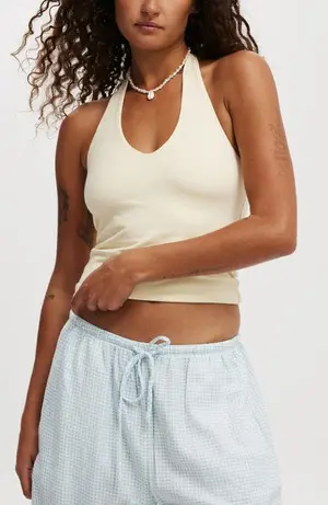 COTTON ON Cotton On V-Neck Halter Top Lemon Icing