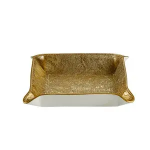 GRAPHIC IMAGE Leather Catchall Tray Gold