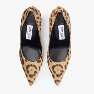 JIMMY CHOO Love 85 Leopard Print Pony Pumps