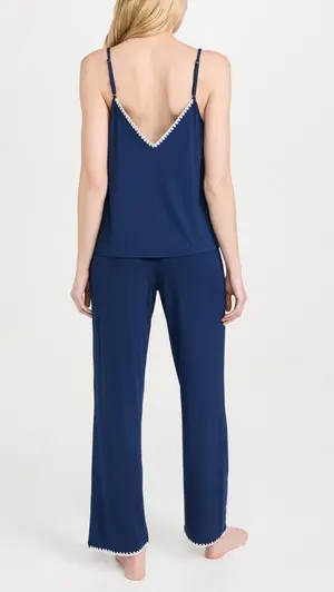 Eberjey Frida Cami And Pants Pajama Set - Navy/ivory
