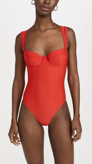 Simkhai Kyle Bustier One-piece - Fiery Red