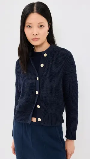 ALEX MILL Nico Chunky Knit Cardigan - Midnight Navy