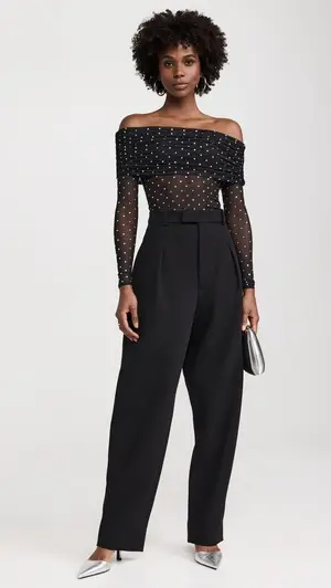 Retrofete Oriana Mesh Top - Black/silver