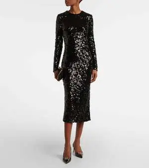 Dolce & Gabbana Sequined Midi Dress