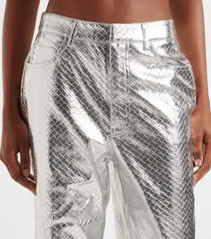 ROTATE BY BIRGER CHRISTENSEN Metallic High-rise Straight Pants