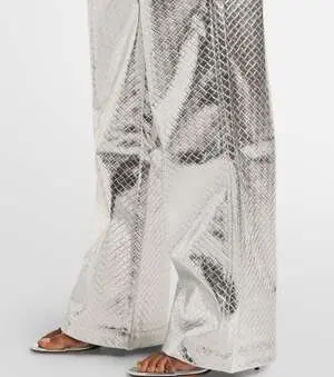 ROTATE BY BIRGER CHRISTENSEN Metallic High-rise Straight Pants