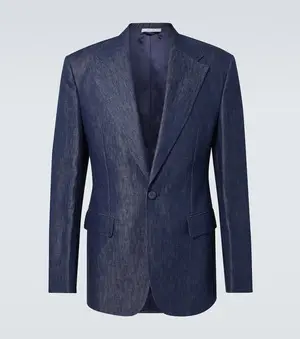 Gabriela Hearst Cotton And Linen Blazer - Blue