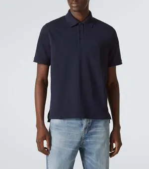 Saint Laurent Cotton-blend Polo Shirt - Blue