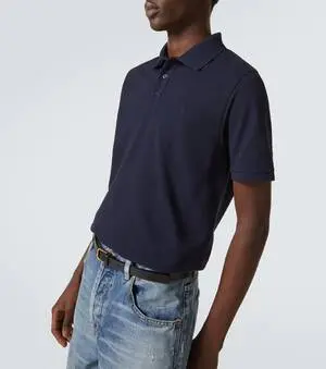 Saint Laurent Cotton-blend Polo Shirt - Blue