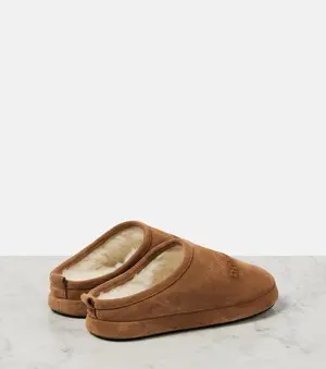 Balenciaga Alaska Suede Slippers - Brown