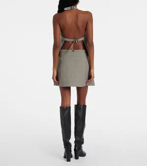 Wardrobe.NYC Prince Of Wales Check Wool Top - Grey
