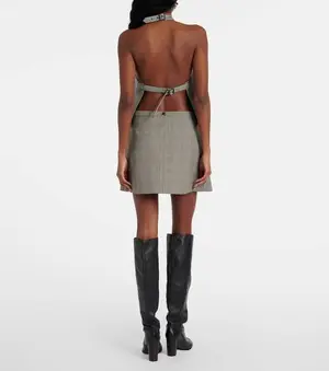 Wardrobe.NYC Prince Of Wales Check Wool Top - Grey