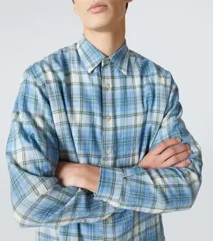 Auralee Airy Checked Wool Shirt