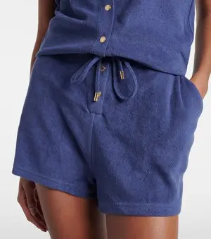 Melissa Odabash Naomi Cotton-blend Terry Romper - Blue