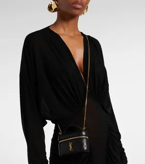 Saint Laurent Gaby Micro Leather Crossbody Bag - Black