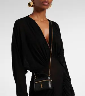 Saint Laurent Gaby Micro Leather Crossbody Bag - Black