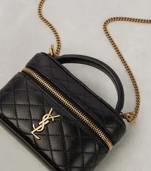 Saint Laurent Gaby Micro Leather Crossbody Bag - Black