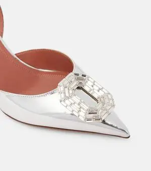 Amina Muaddi Camelia 60 Slingback Pumps - Silver