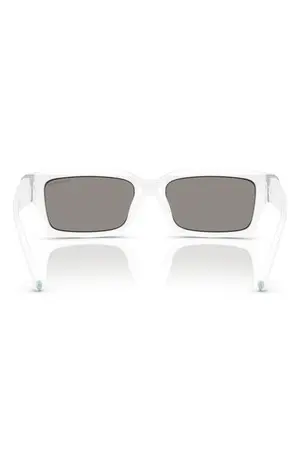 Tiffany & Co. 56mm Rectangular Sunglasses - White/ Silver Mirror