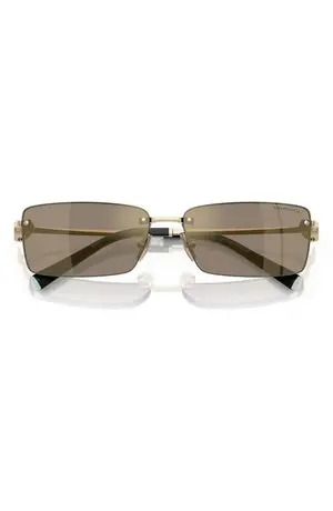 Tiffany & Co. 60mm Rectangular Sunglasses - Pale Gold