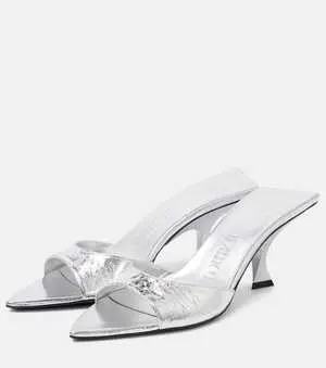 Attico Bes 65 Metallic Leather Mules