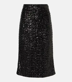 Dolce & Gabbana Sequined Midi Skirt - Black