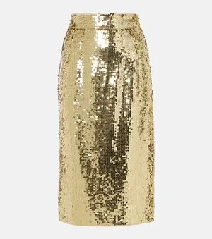 Dolce & Gabbana Sequined Midi Skirt - Gold