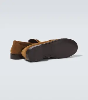 Saint Laurent Le Loafer Suede Penny Loafers - Brown