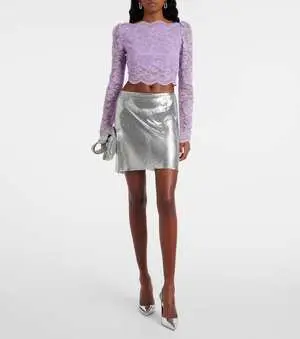 Rabanne Floral Lace Top - Purple
