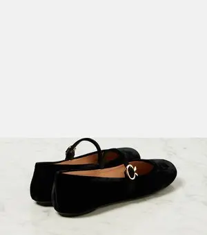 GIANVITO ROSSI Carla Velvet Ballet Flats - Black