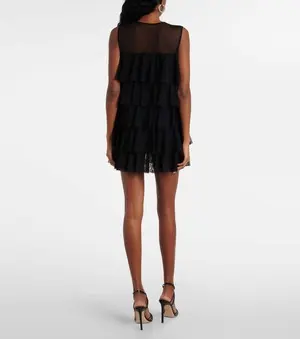 Norma Kamali Ruffled Semi-sheer Gown