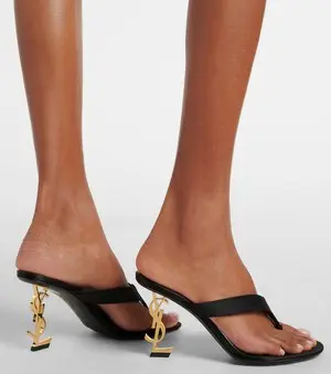Saint Laurent Opyum 85 Satin Crêpe Mules - Black