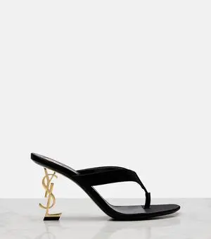 Saint Laurent Opyum 85 Satin Crêpe Mules - Black