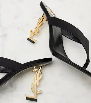 Saint Laurent Opyum 85 Satin Crêpe Mules - Black