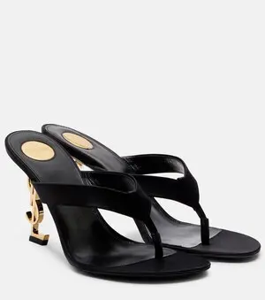 Saint Laurent Opyum 85 Satin Mules - Black