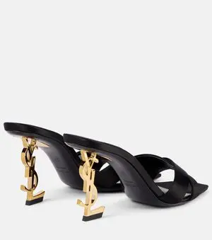 Saint Laurent Opyum 85 Satin Crêpe Mules - Black