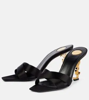 Saint Laurent Opyum 85 Satin Crêpe Mules - Black