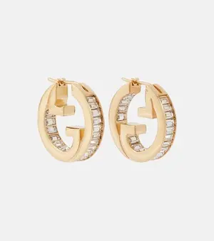 Gucci Blondie Crystal Hoop Earrings - Gold