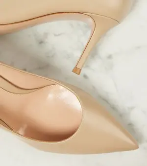 GIANVITO ROSSI 70 Leather Pumps - Beige