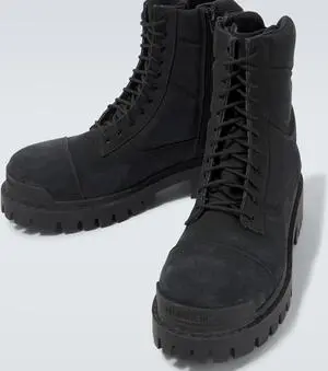 Balenciaga Combat Strike Lace-up Boots - Black