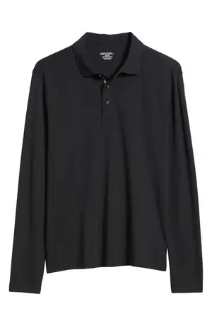 UNTUCKIT Damaschino Wrinkle Free Long Sleeve Polo - Black