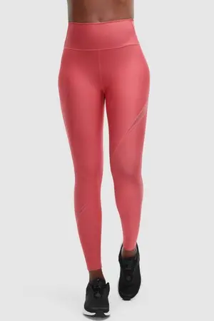 PELOTON Endurance Light Mesh Splice High Rise Legging - Brick Red