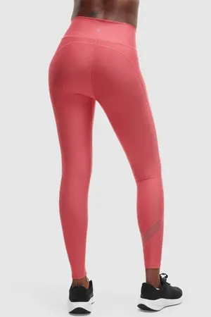 PELOTON Endurance Light Mesh Splice High Rise Legging - Brick Red