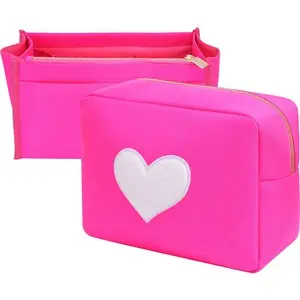 BLOC BAGS Xl Lipstick Patch Cosmetic Bag With Insert - Hot Pink