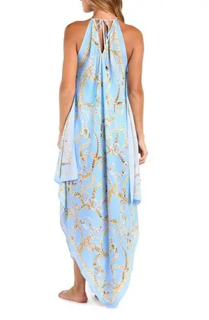 L'Agence Elise Chain Print Halter Cover-up Dress